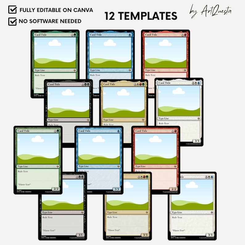 Custom MTG Card Template, Editable Canva Trading Card Design ...