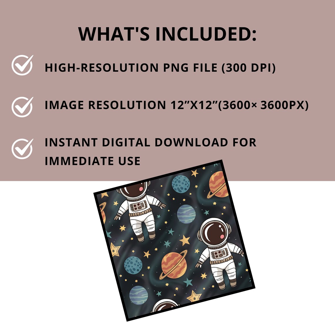 Astronaut Space Seamless Pattern, Outer Space Digital Pattern, Space ...