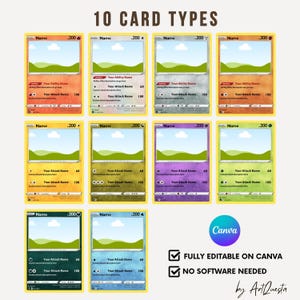 Custom Pokémon Card Template, Editable TCG Card, Personalized Trading ...