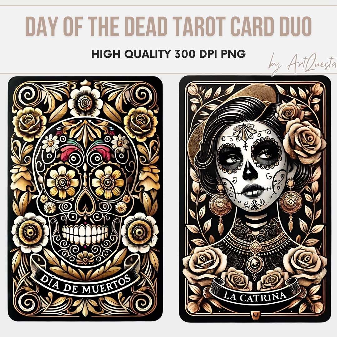 Día De Los Muertos Tarot Card PNG, Day of the Dead Tarot Clipart, La ...