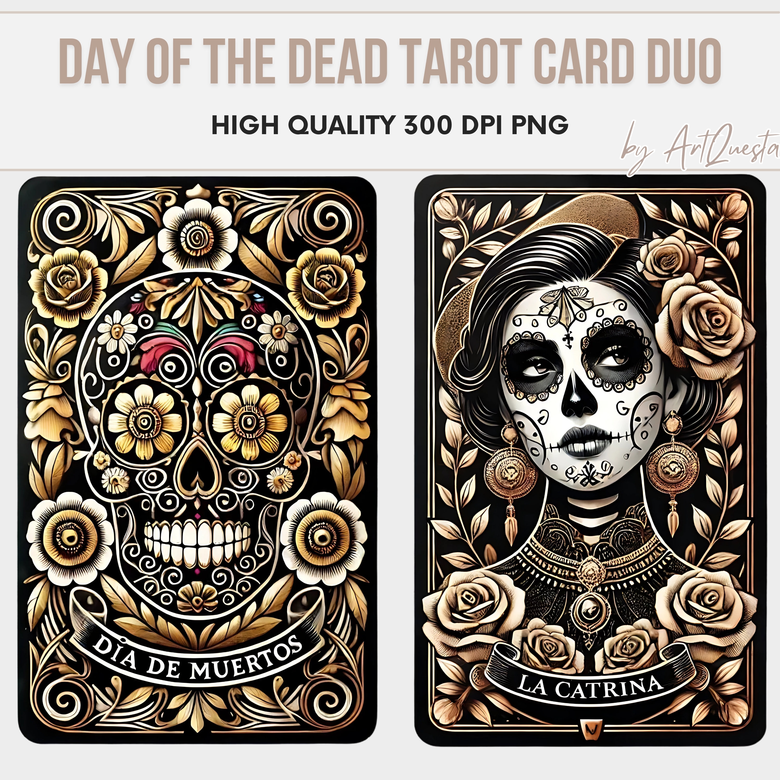 Día De Los Muertos Tarot Card PNG, Day of the Dead Tarot Clipart, La ...