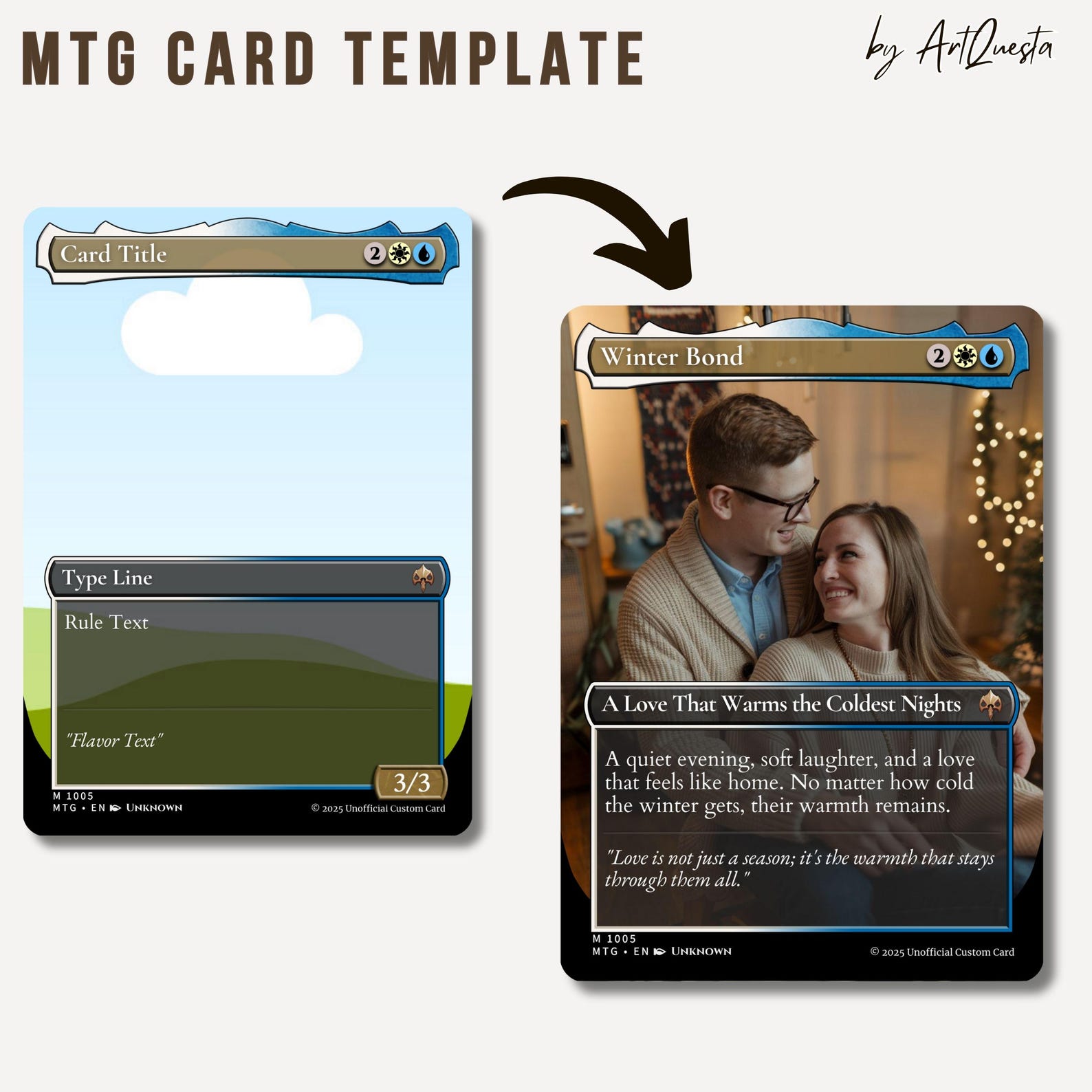 Custom MTG Card Template (digital Download),editable Trading Card in ...