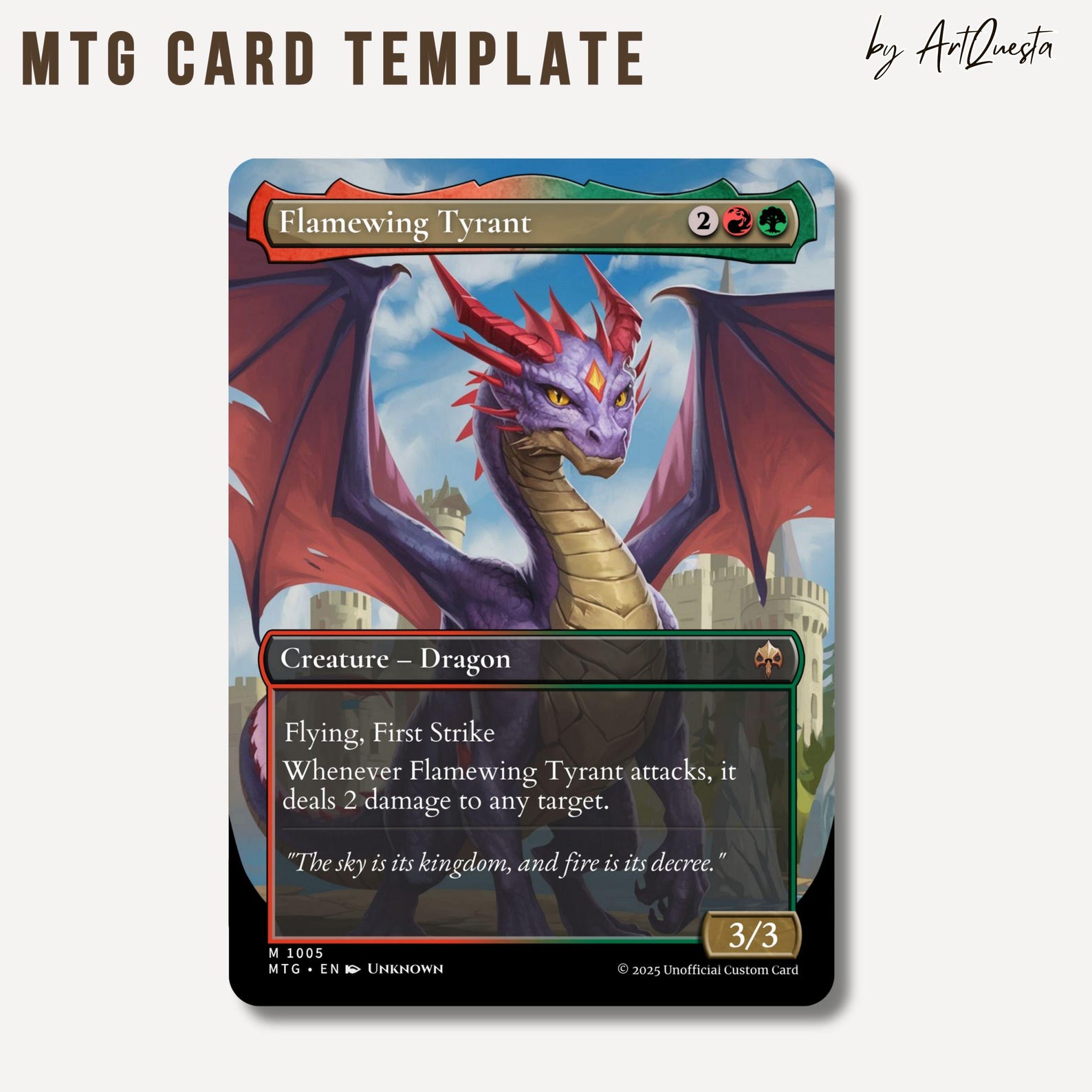 Custom MTG Card Template (digital Download),editable Trading Card in ...