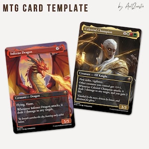 Custom MTG Card Template, Editable Magic the Gathering Design ...