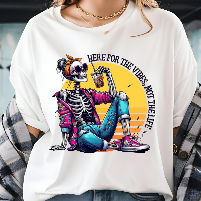 Retro Skeleton Vibes PNG, Aesthetic Skull Art, Trendy Skeleton Art ...