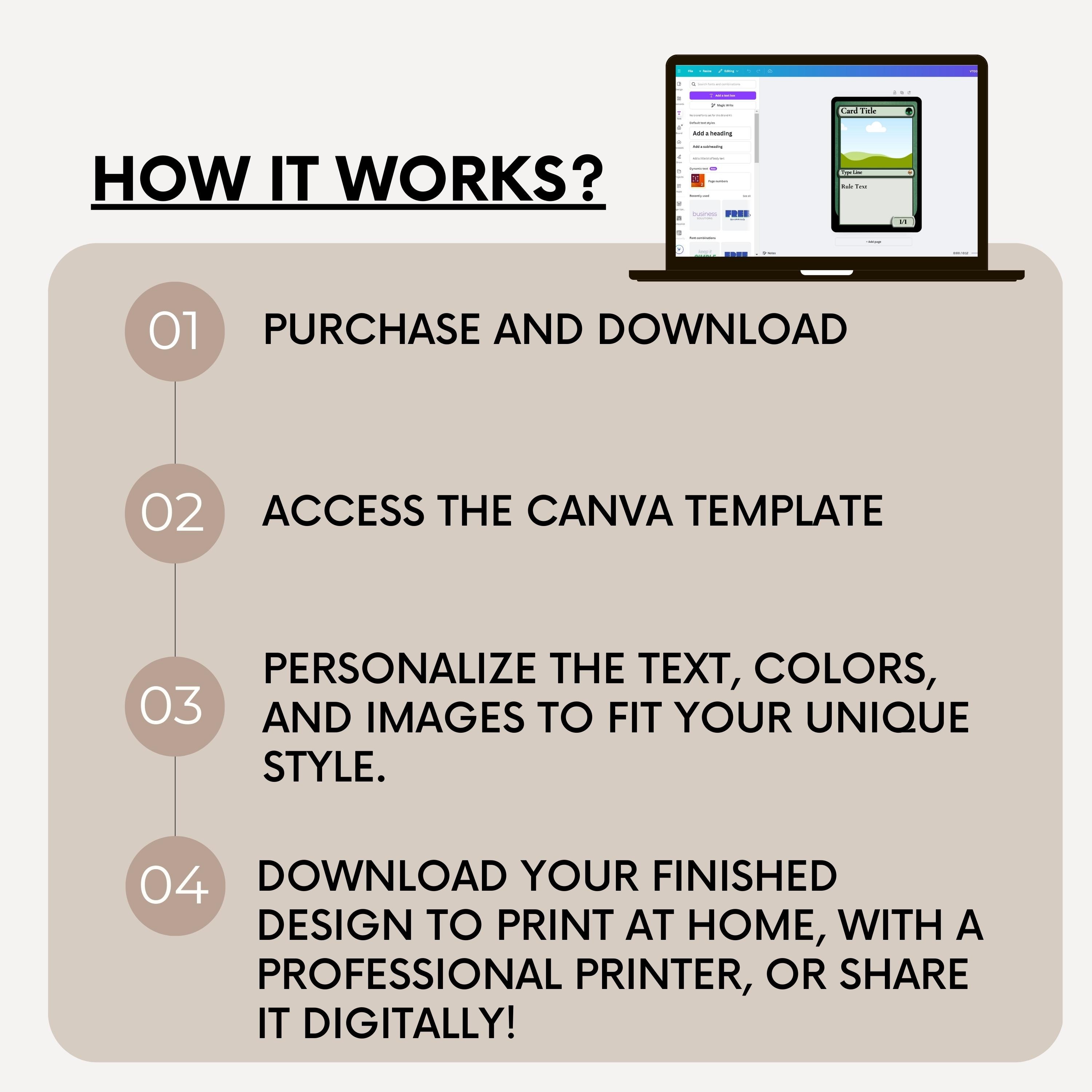 MTG Custom Card Template, Magic Style Card, Editable Canva Template ...