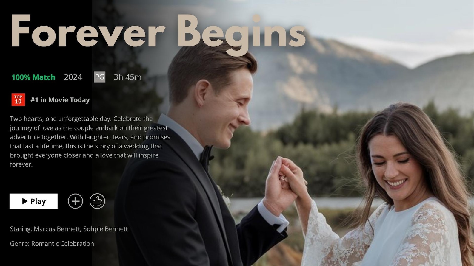 Custom Movie Poster Canva Template, Editable Slideshow for Wedding ...