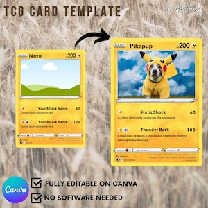 Custom Pokémon Card Template, Editable TCG Card, Personalized Trading ...