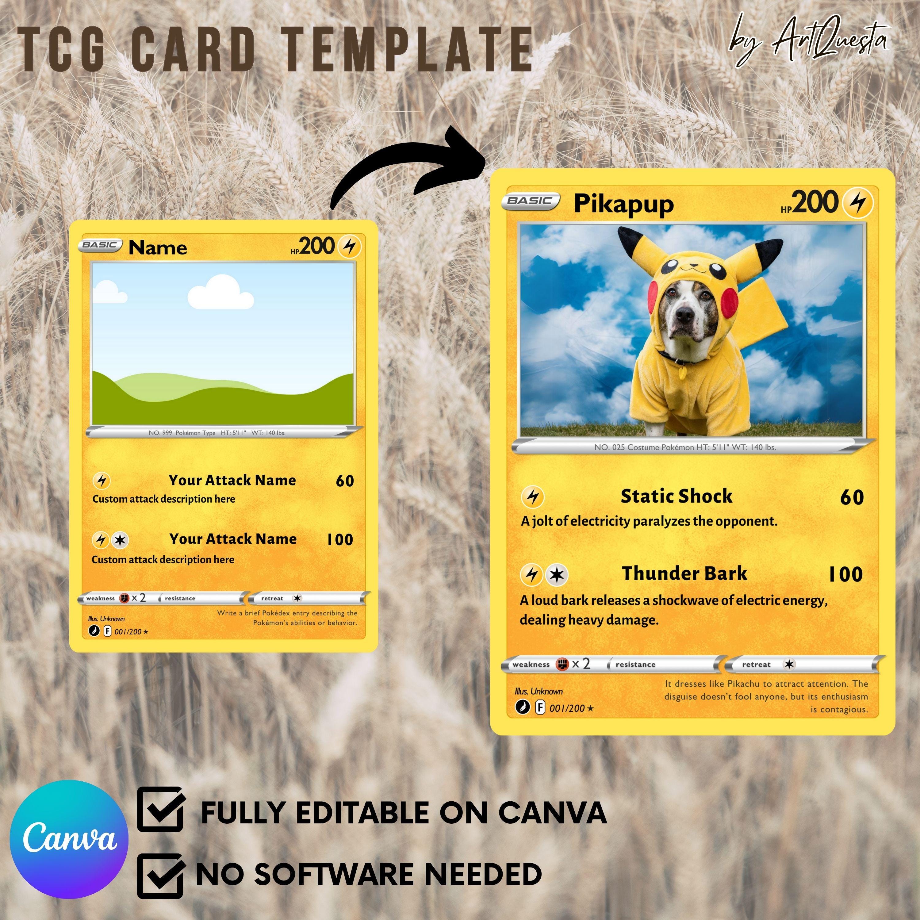 Custom Pokémon Card Template, Editable TCG Card, Personalized Trading ...