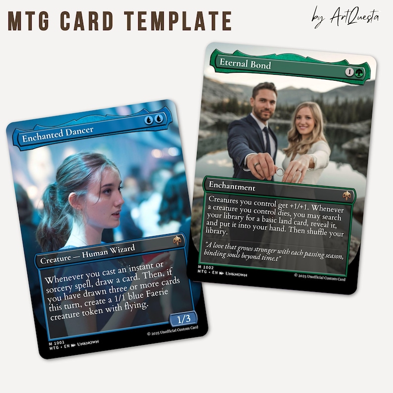 Custom MTG Card Template, Editable Magic the Gathering Design ...