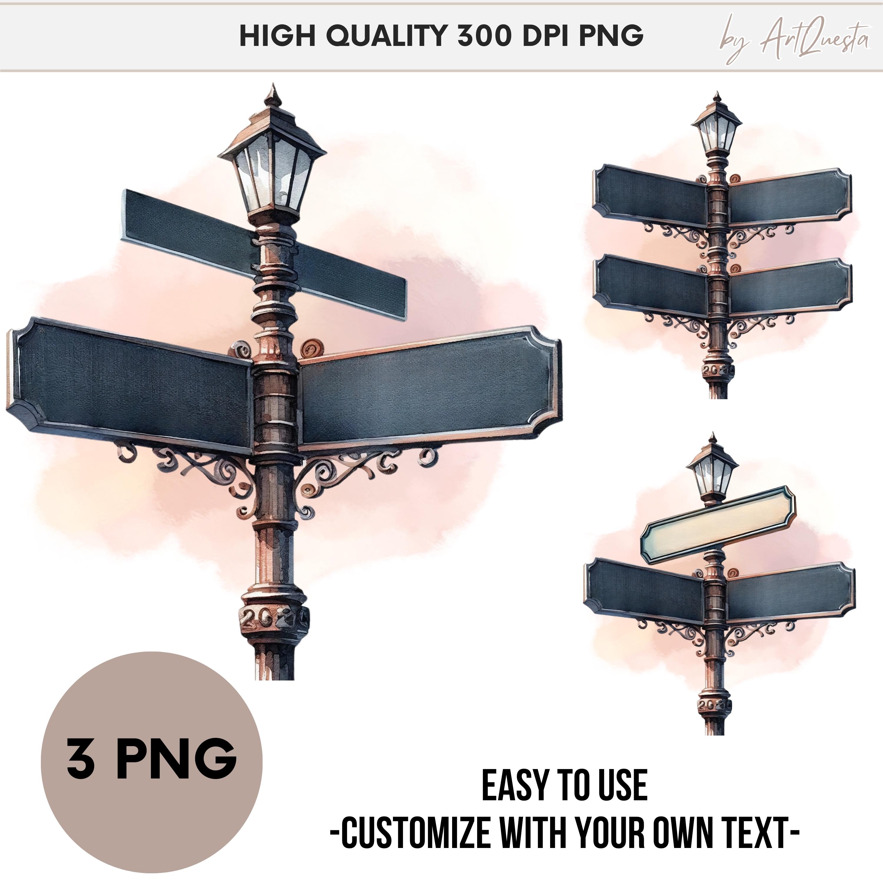 Custom Street Sign PNG, Vintage Street Sign Clipart, Editable Street ...