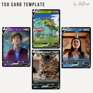 Custom Pokemon Card Template, Editable Pokémon Card V Canva Template ...