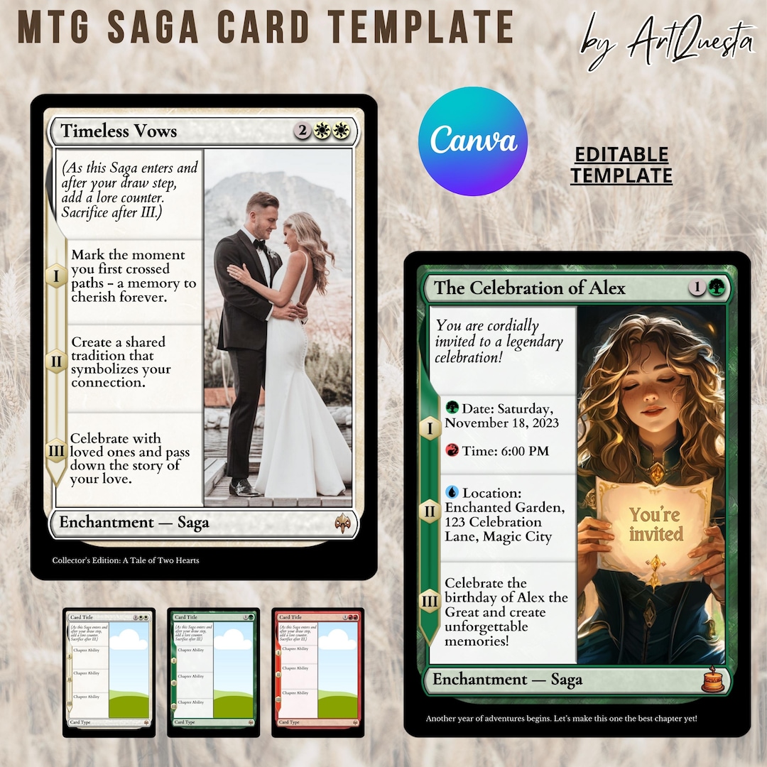 Custom MTG Saga Card Template, Personalized Magic Card, MTG Gift ...