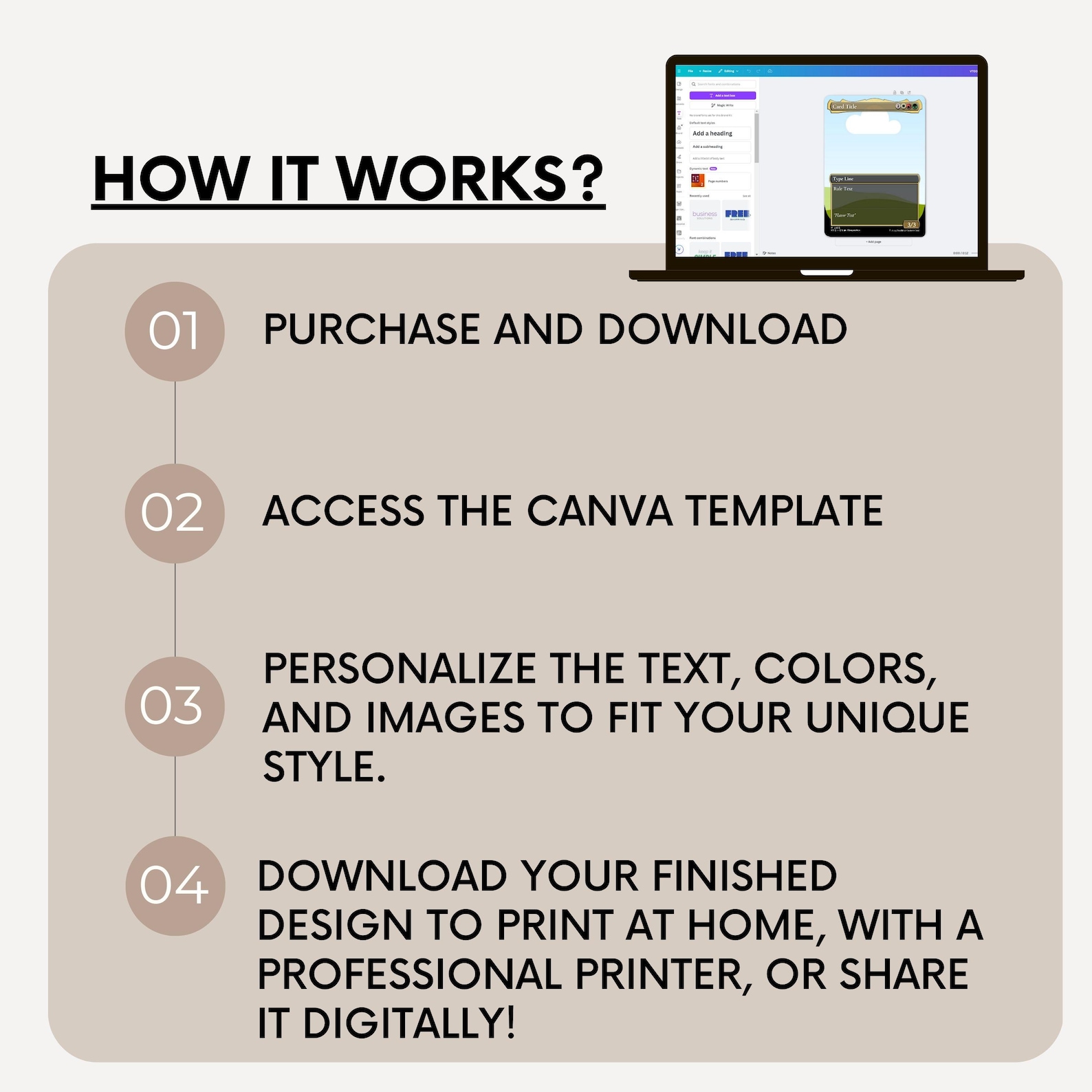 Custom MTG Card Template, Editable Magic the Gathering Design ...