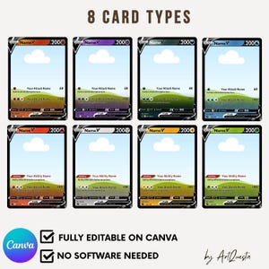 Custom Pokemon Card Template, Editable Pokémon Card V Canva Template ...