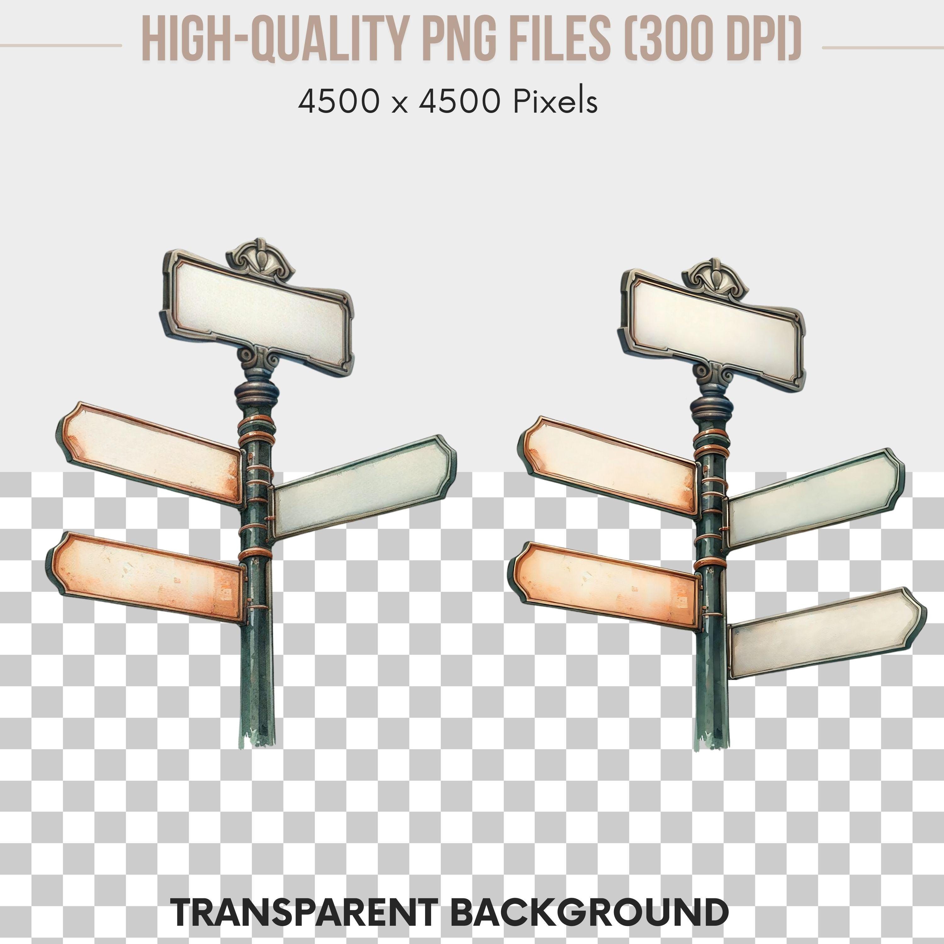 Vintage Street Sign PNG Clipart, Blank Road Sign, Customizable Sign ...