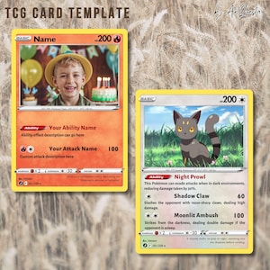 Custom Pokémon Card Template, Editable TCG Card, Personalized Trading ...