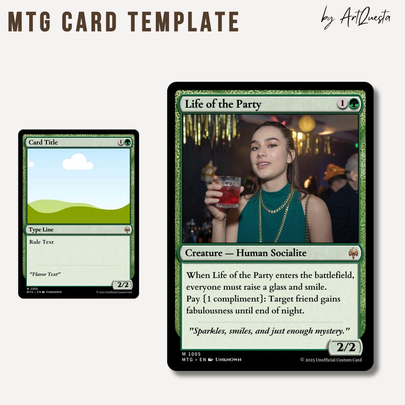 Custom MTG Card Template, Editable Canva Trading Card Design ...