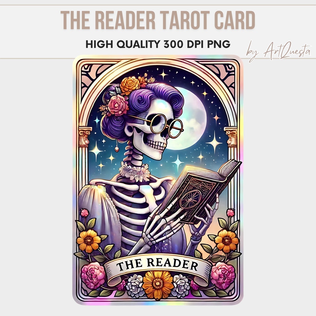 The Reader Tarot Card PNG, Skeleton Tarot Card Clipart, Tarot Card ...