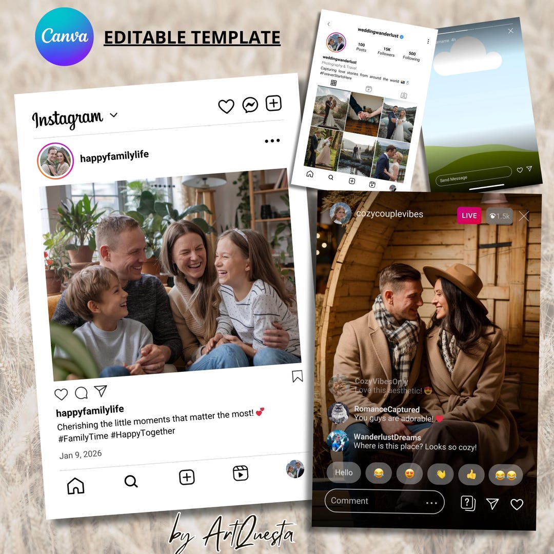 Instagram Poster Template, Editable Social Media Poster, Custom Canva ...