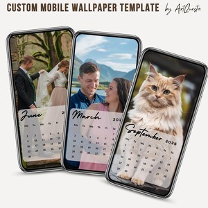 Custom Mobile Wallpaper Calendar Template 2025, Editable Canva Design ...
