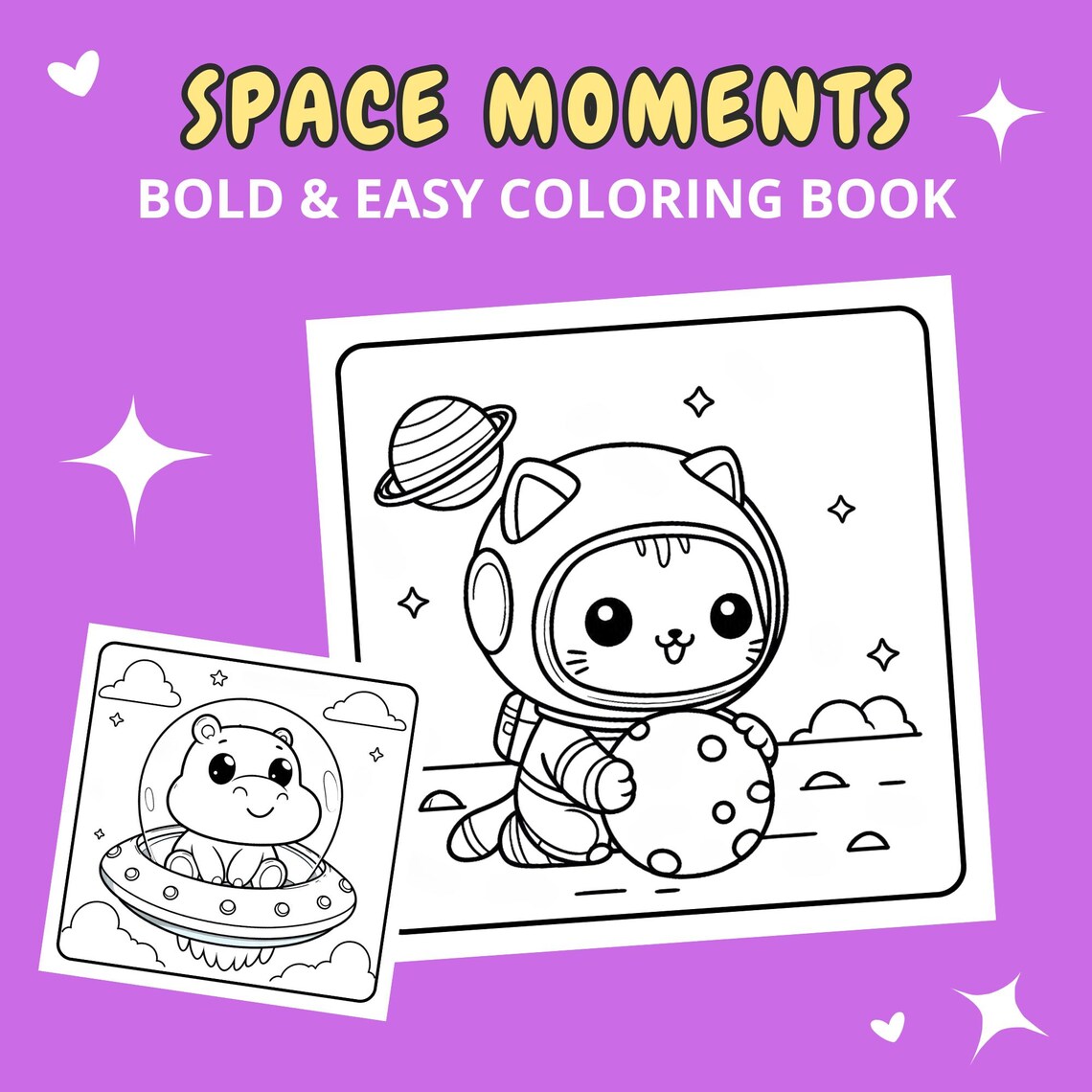Bold & Easy Coloring Pages | Space Moments Coloring Pages | Kawaii ...