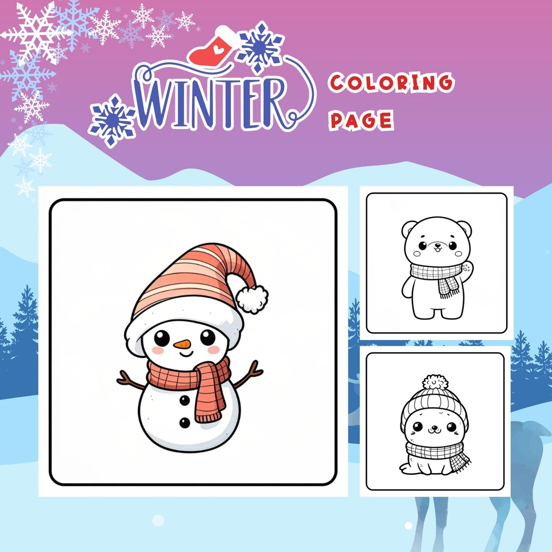 10 Winter Coloring Pages – Printable Cozy Winter Art for Kids & Adults ...