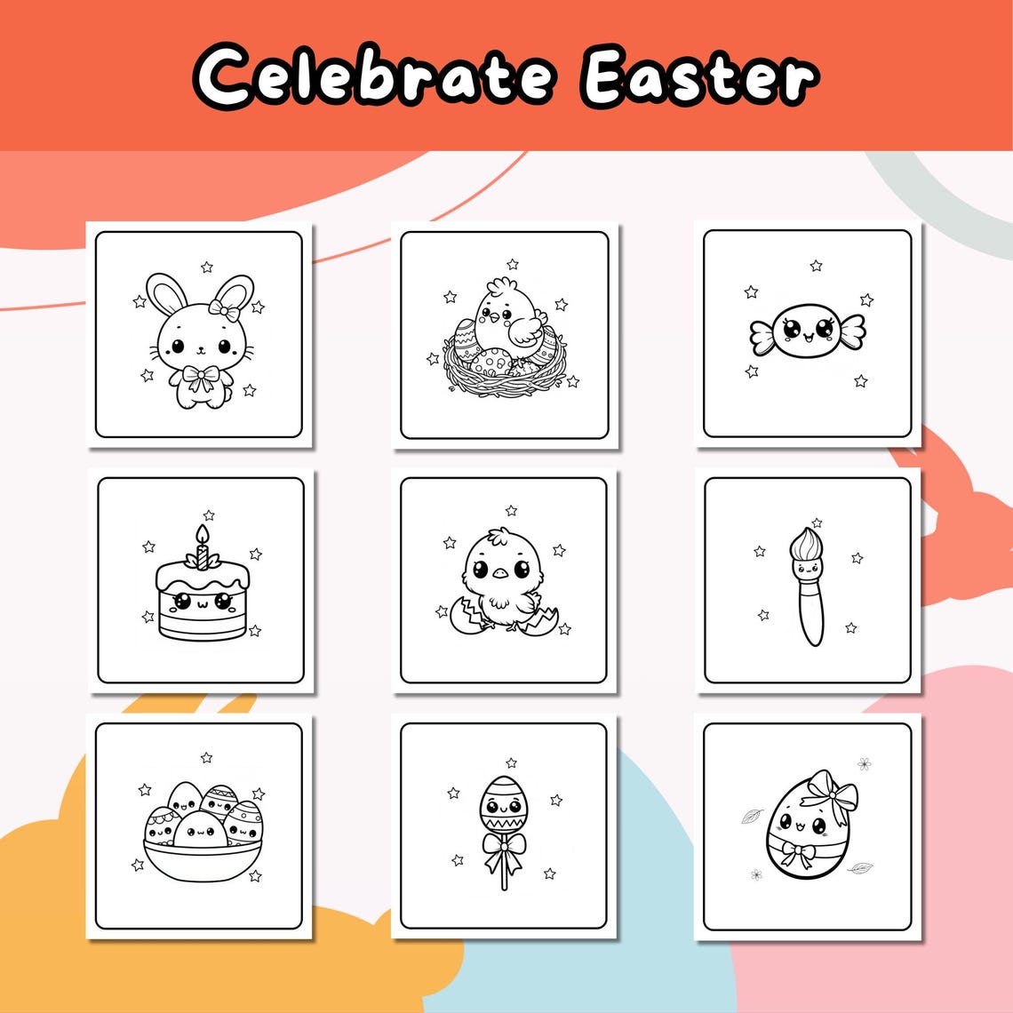 Easter Coloring Pages | Kids Coloring Book | Happy Easter Activity ...