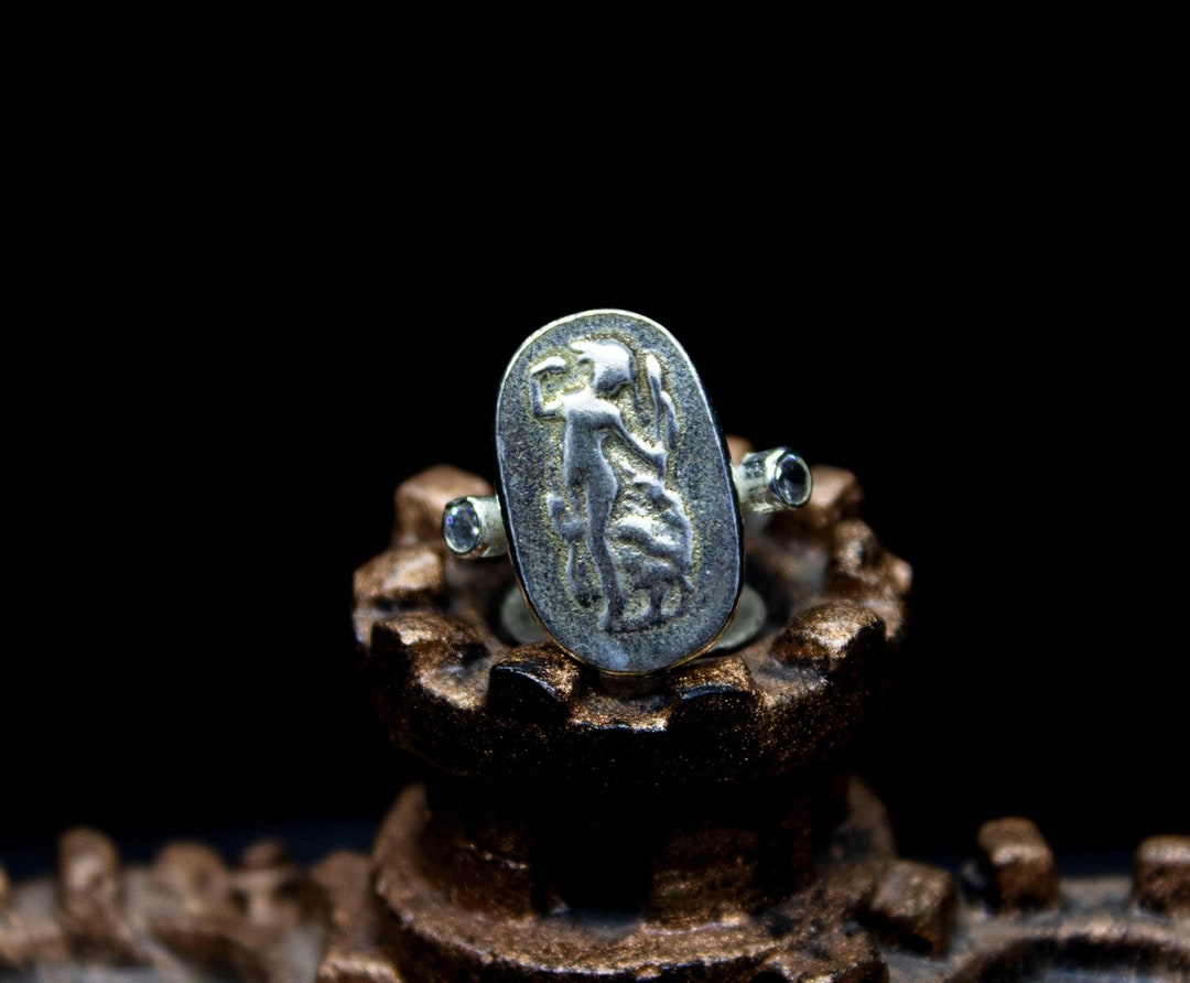 Aphrodite Ancient Greek Coin Handmade Ring - 925K Sterling Silver ...