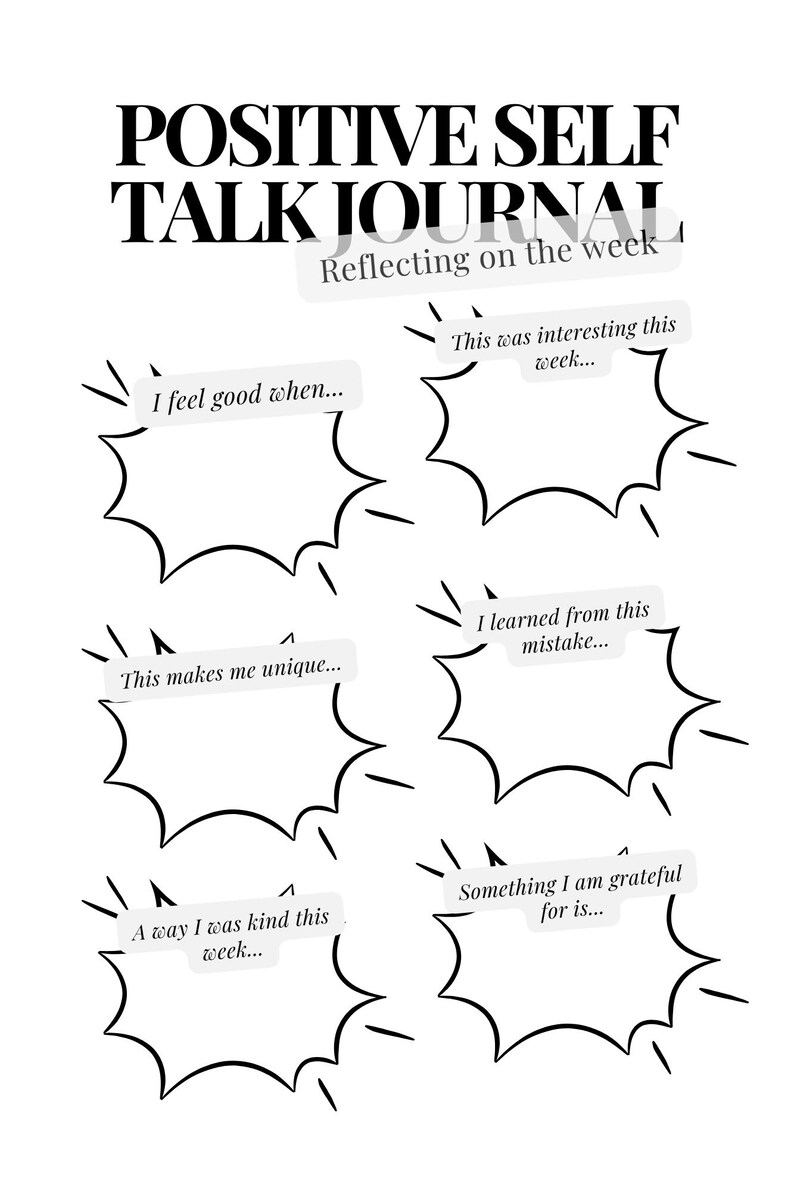 Positive Self Talk Journal - Etsy