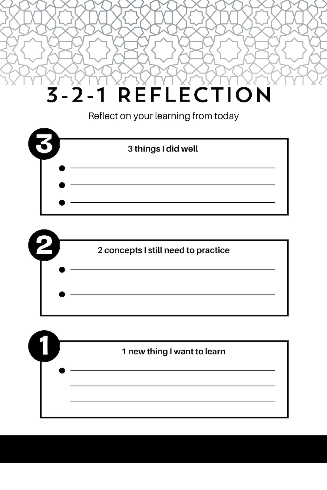 3-2-1 Reflection - Etsy