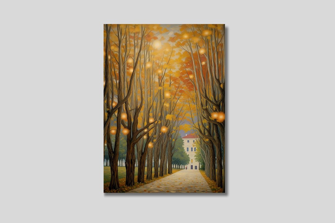 Klimt Style Autumn Trees Canvas Art: Avenue in the Park - Etsy