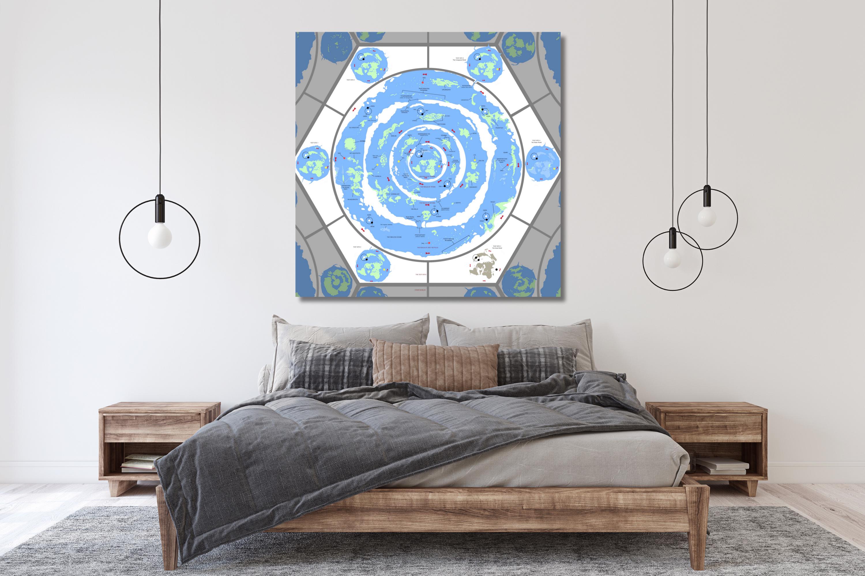 Flat Earth Map, World Map Alternative View Canvas Print, Flat Earth ...