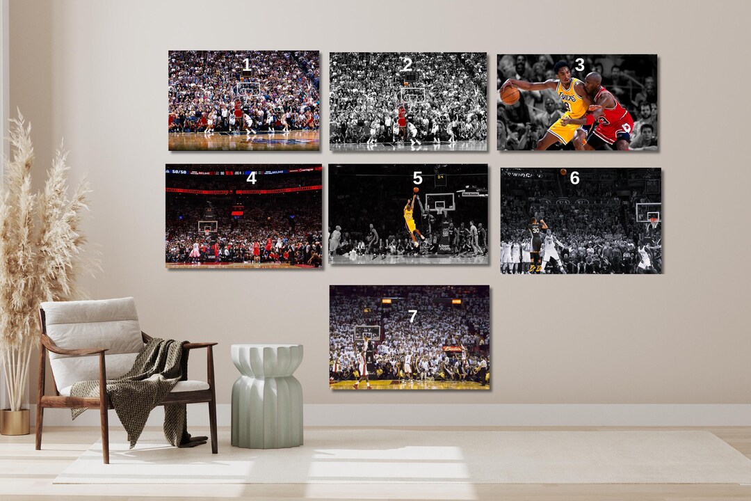 Last Shot Poster Canvas Wall Art, NBA Legends Last Shot Poster Print ...