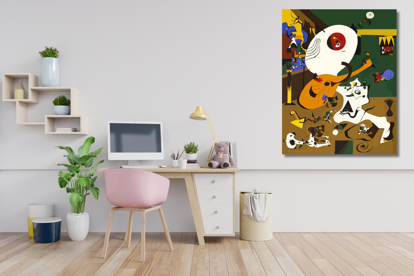 Joan Miro 'dutch Interior I' Canvas Print: Surrealist Abstract Art - Etsy