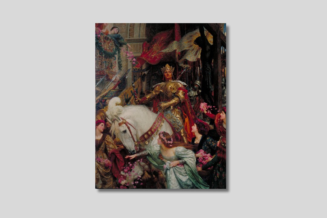 Frank Dicksee's 'the Two Crowns' Canvas Art: Knight and Lady ...