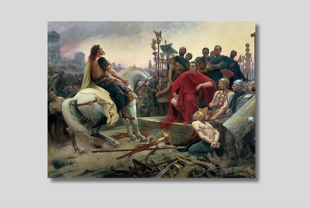 Vercingetorix Throws Down His Arms at the Feet of Julius Caesar Canvas ...
