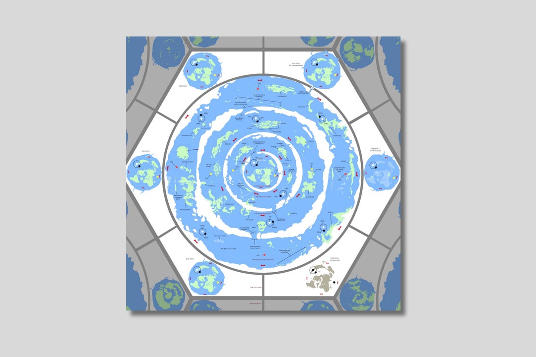 Flat Earth Map, World Map Alternative View Canvas Print, Flat Earth ...