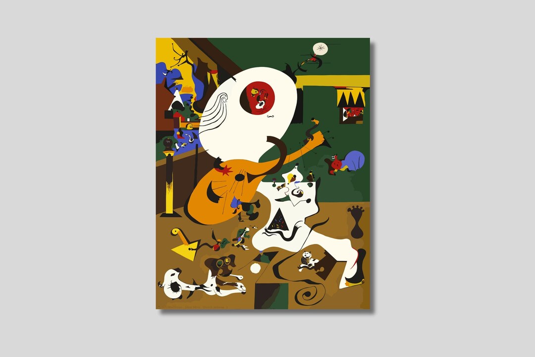 Joan Miro 'dutch Interior I' Canvas Print: Surrealist Abstract Art - Etsy