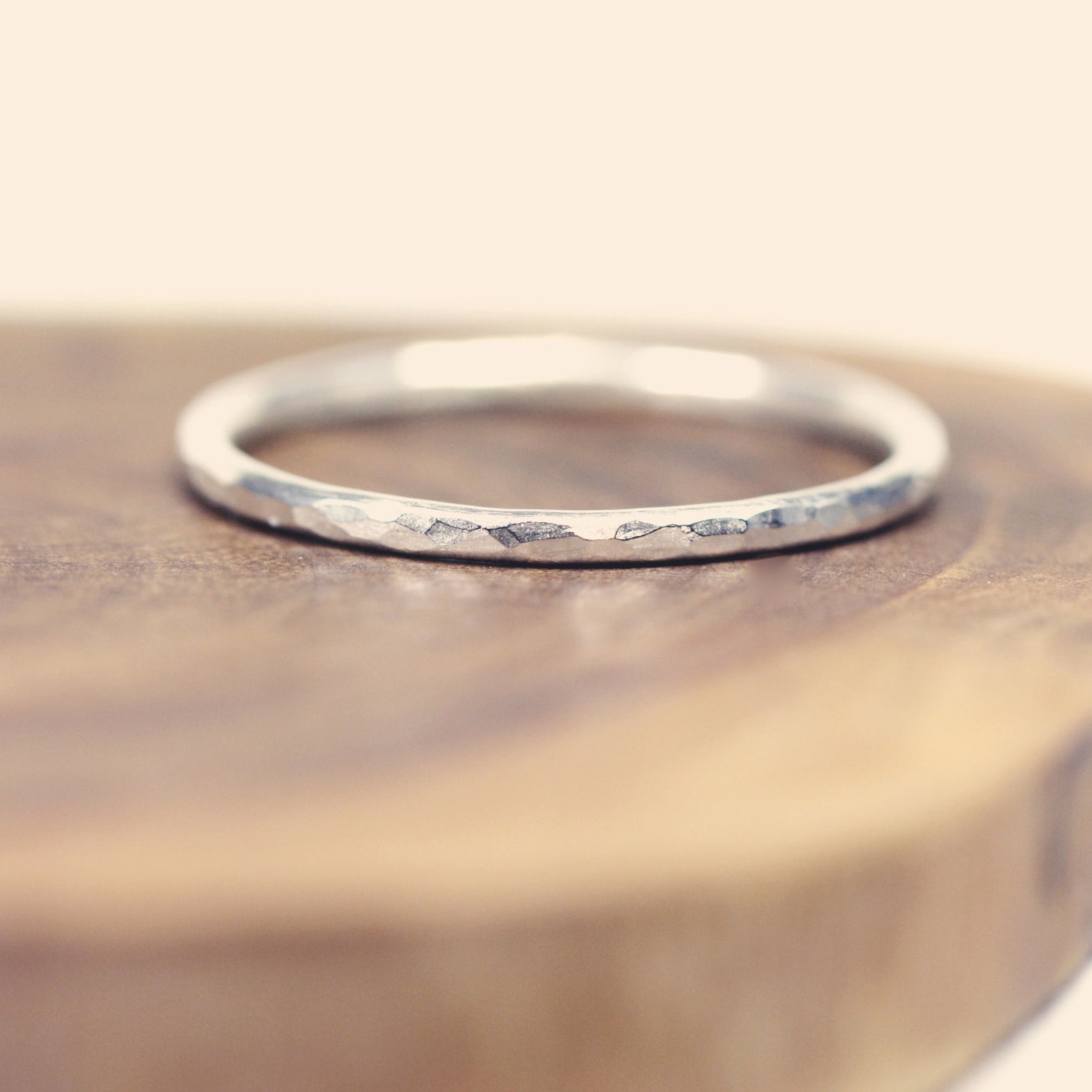 Sterling Silver Stacking Rings Set of 4 Hammered Cherry - Etsy