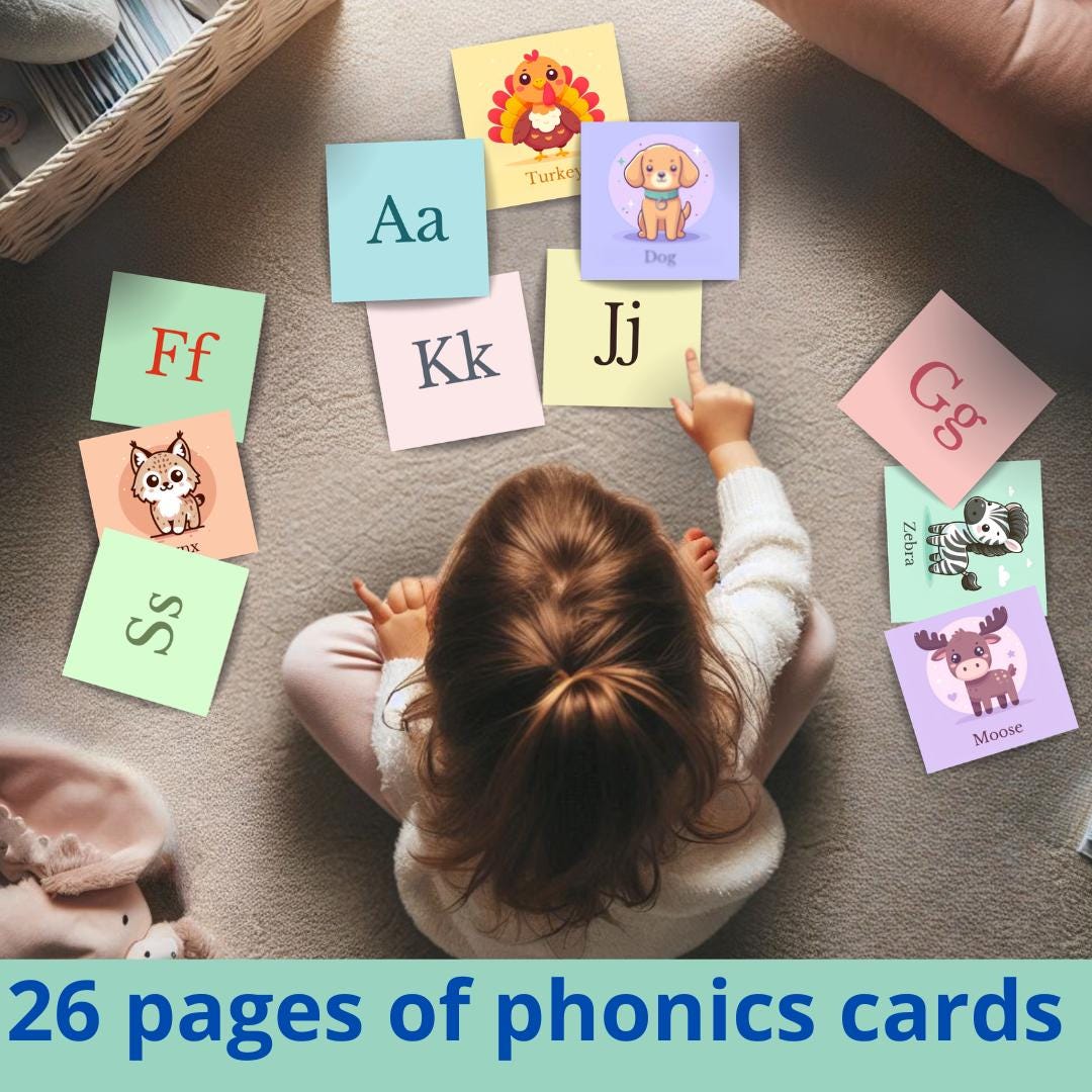 Wild ABC - Reading Cards for Kids - Etsy