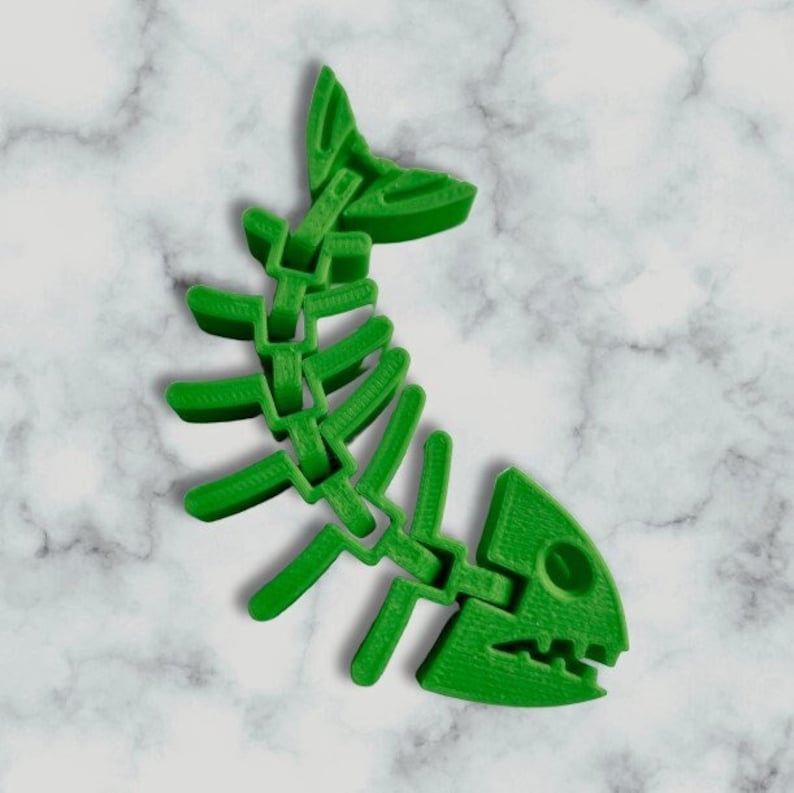 3D Printed Articulated Fish Fidget Toy, Customizable Colours, Eco ...