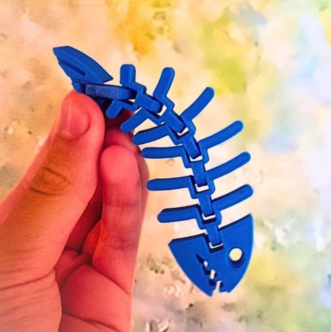 3D Printed Articulated Fish Fidget Toy, Customizable Colours, Eco ...