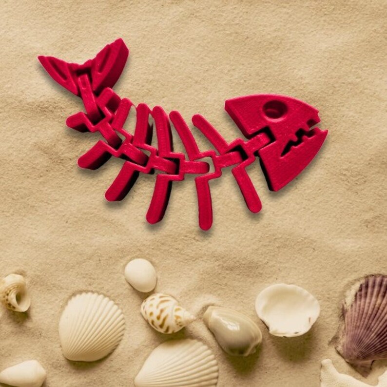 3D Printed Articulated Fish Fidget Toy, Customizable Colours, Eco ...