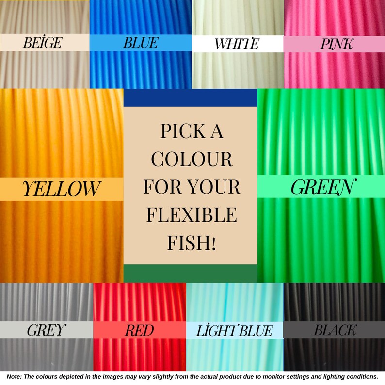 3D Printed Articulated Fish Fidget Toy, Customizable Colours, Eco ...