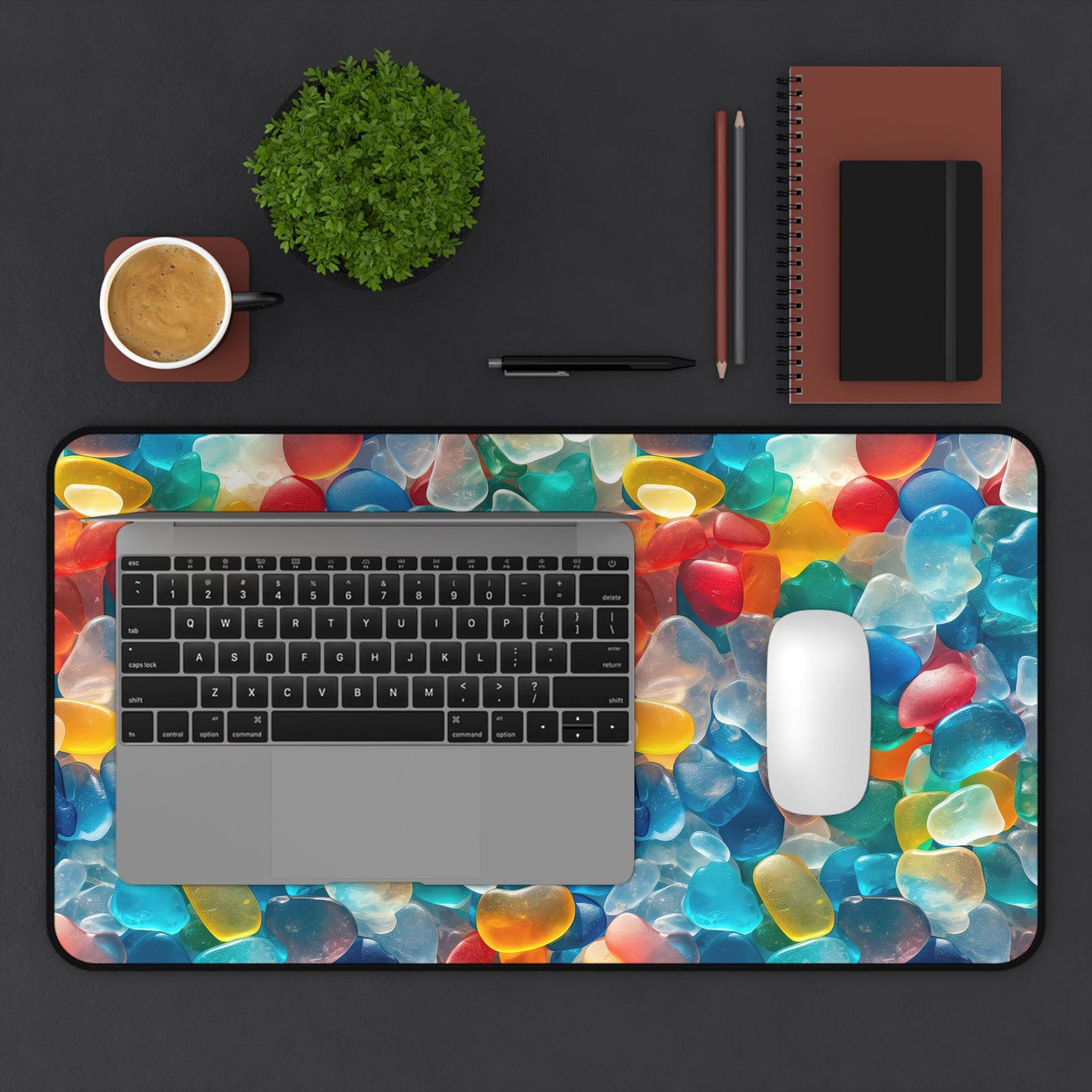 Desk Mat Neoprene Sea Glass Three Sizes: Medium 12" X 18", Large 12" X ...