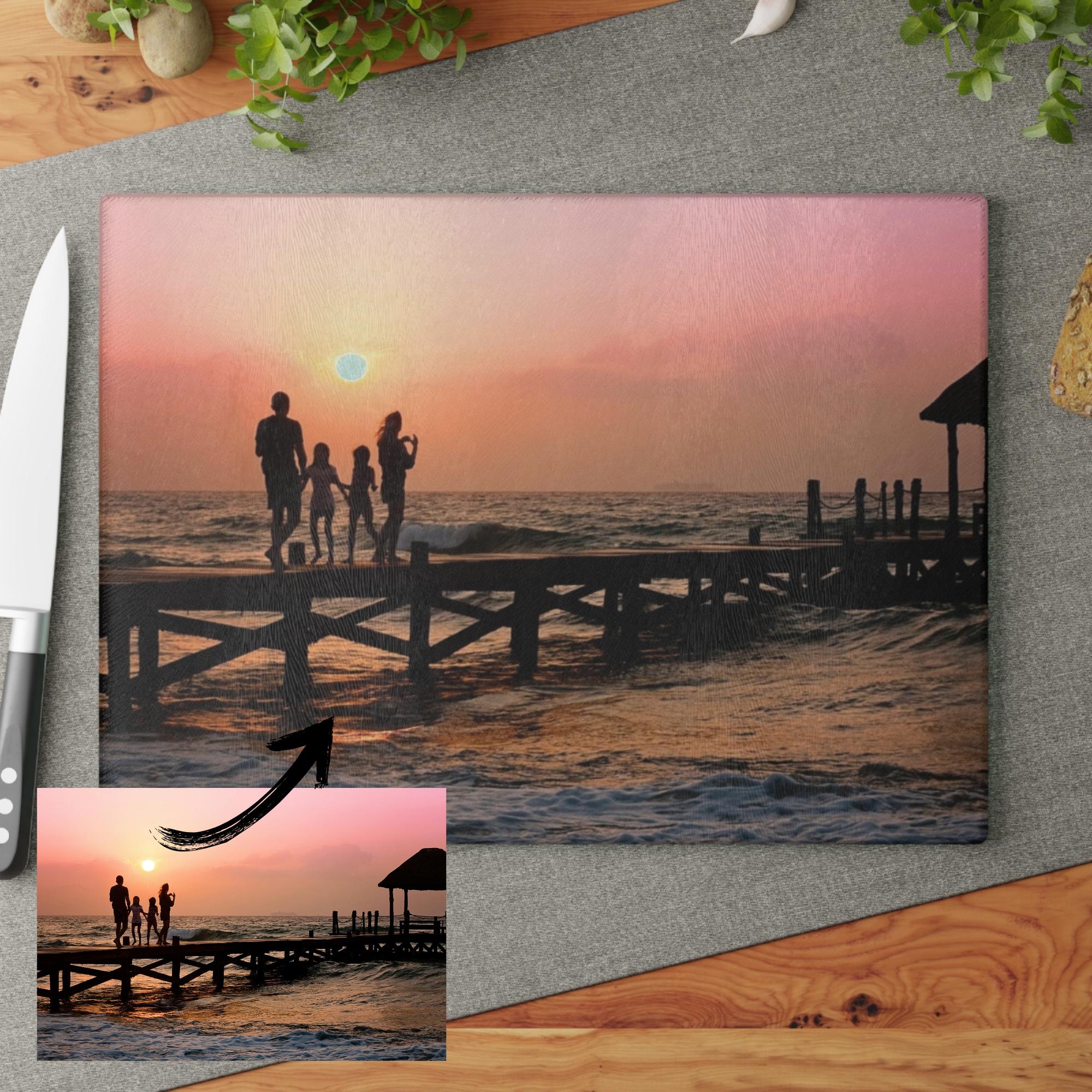 Glass Cutting Board Custom Photo Personalized Cutting Board Tempered ...