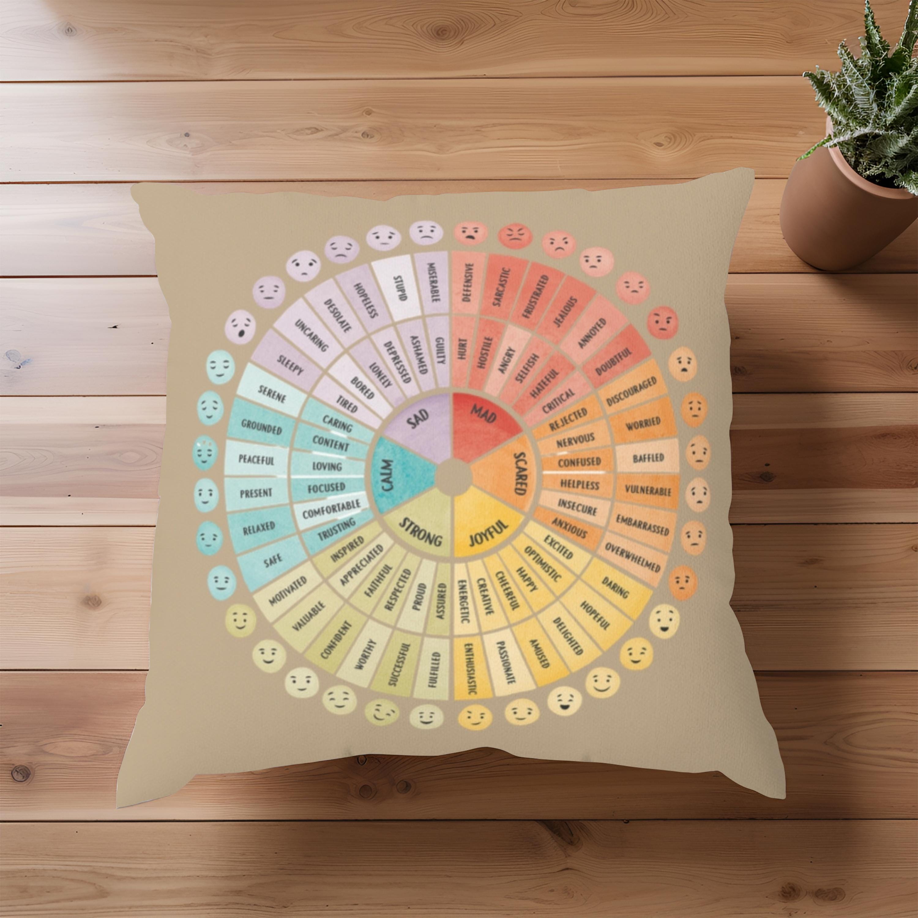 Feelings Wheel Pillow, Emotions Wheel Pillow, Two Designs, Therapist ...