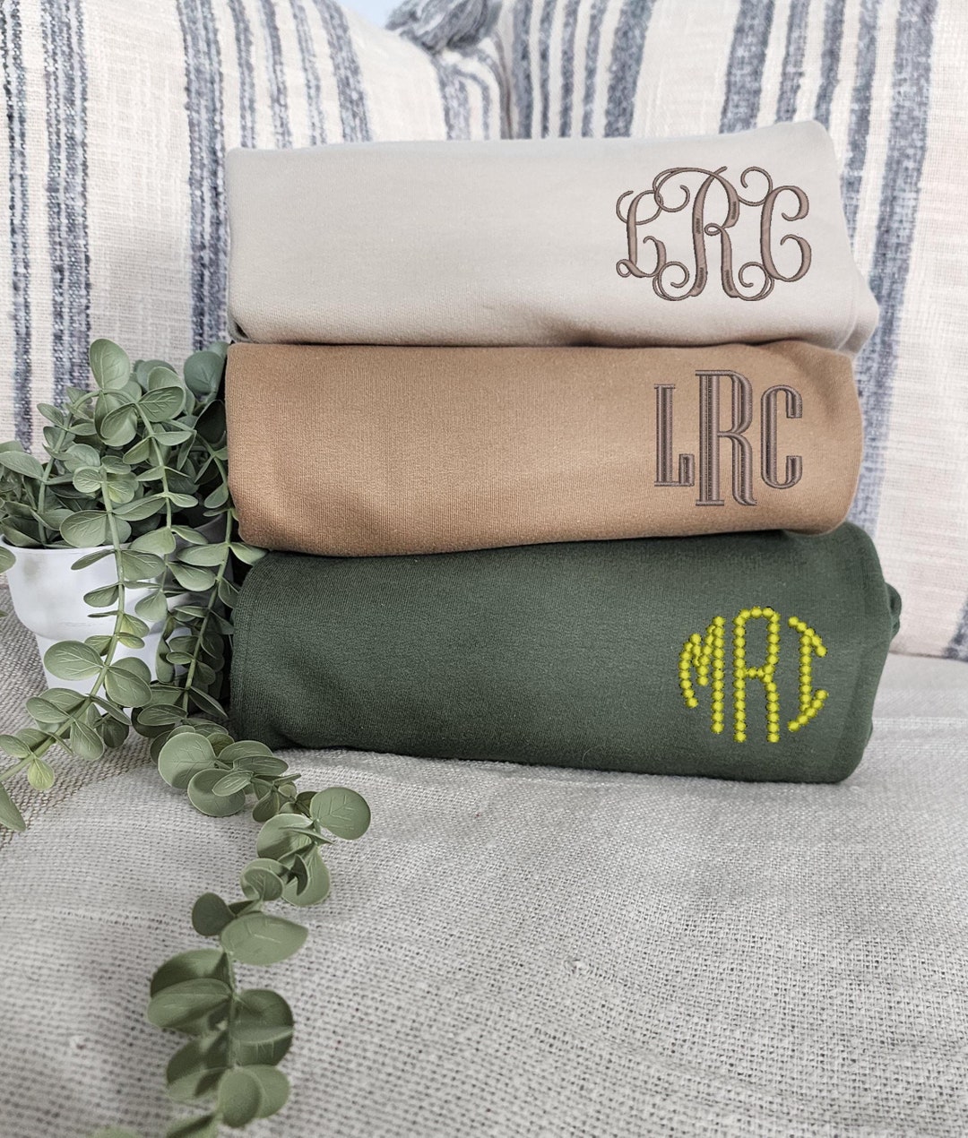 Custom Monogram Sweatshirt Personalized Crewneck Embroidered Gift ...