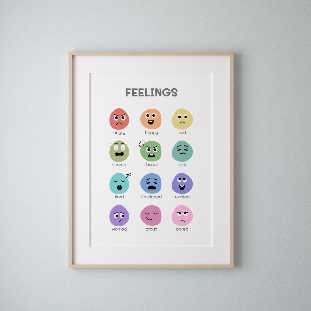 Feelings Poster, Emotions Chart, Self Regulation Tool, Montessori ...